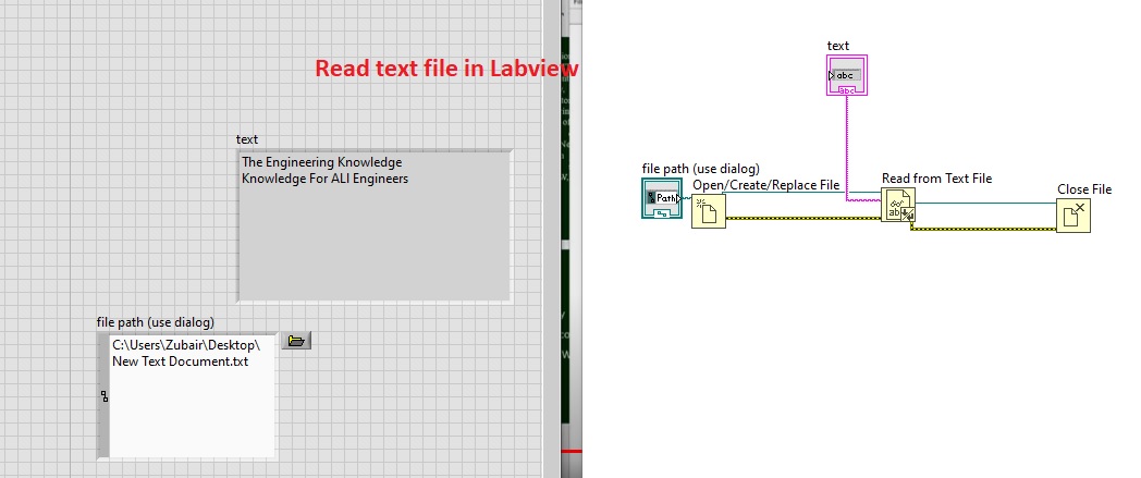 How to Read and Write text files in labview - The Engineering Knowledge