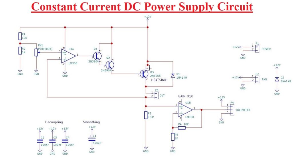 Constant Current DC Power Supply Project Circuit - The Engineering ...