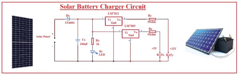 Solar Battery Charger Circuit using 7812 - The Engineering Knowledge