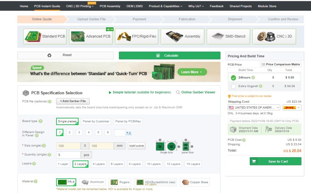 How to Place PCB Order at PCBWay - The Engineering Knowledge
