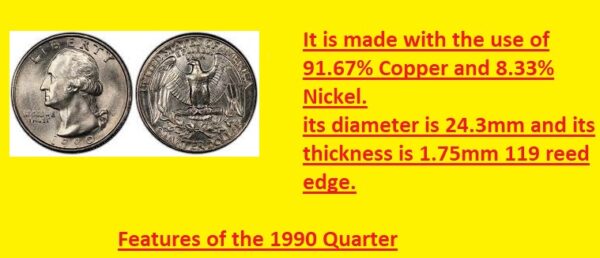 1990 Quarter Value, Worth in 2023 (Rare Errors, “P”, “D” & "S" Mint Marks)
