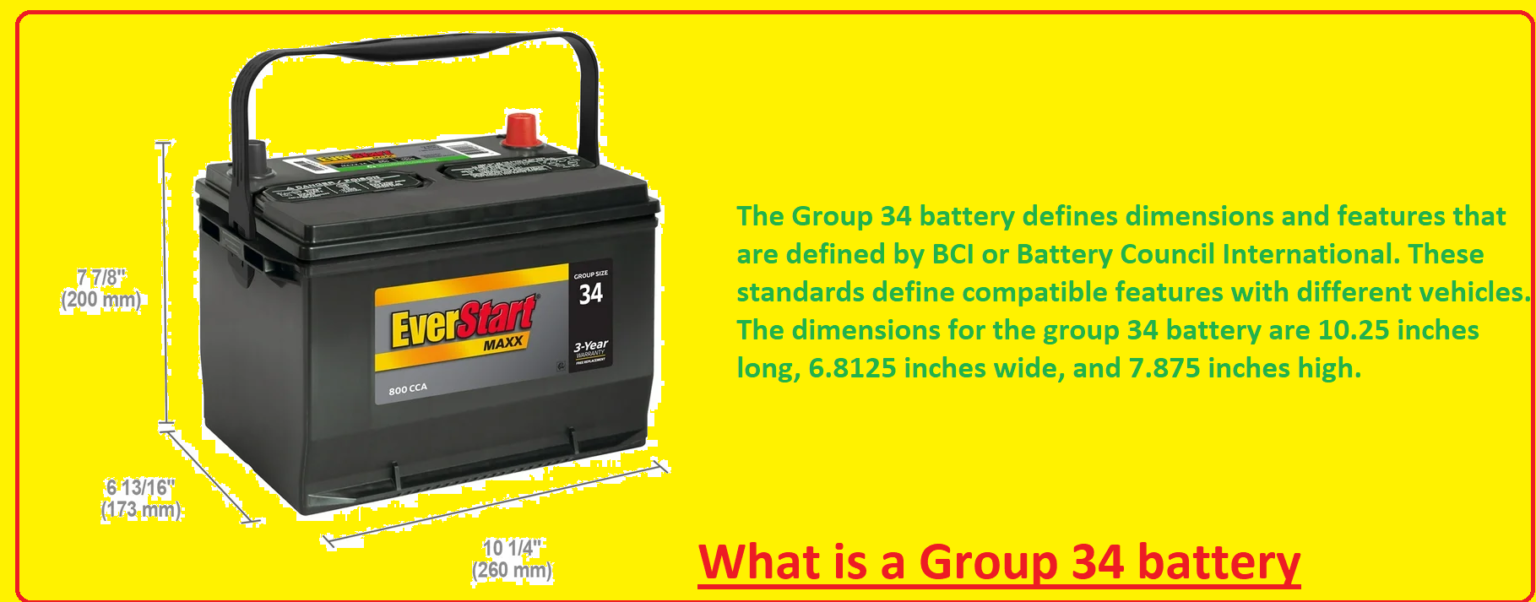 Group 34 Battery, Features, Equivalent, Dimension & Uses - The ...